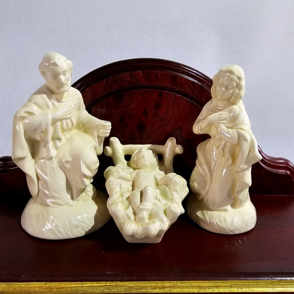 Accents | 3 Piece Nativity Set Vintage Lefton Glazed Blue White Joseph ...